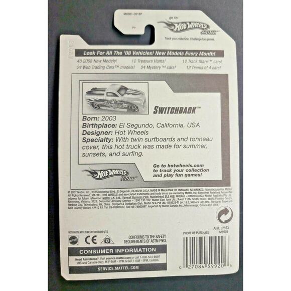 Hot Wheels | Other | 208 Hot Wheels 19 Switchback Team Surfs Up White ...